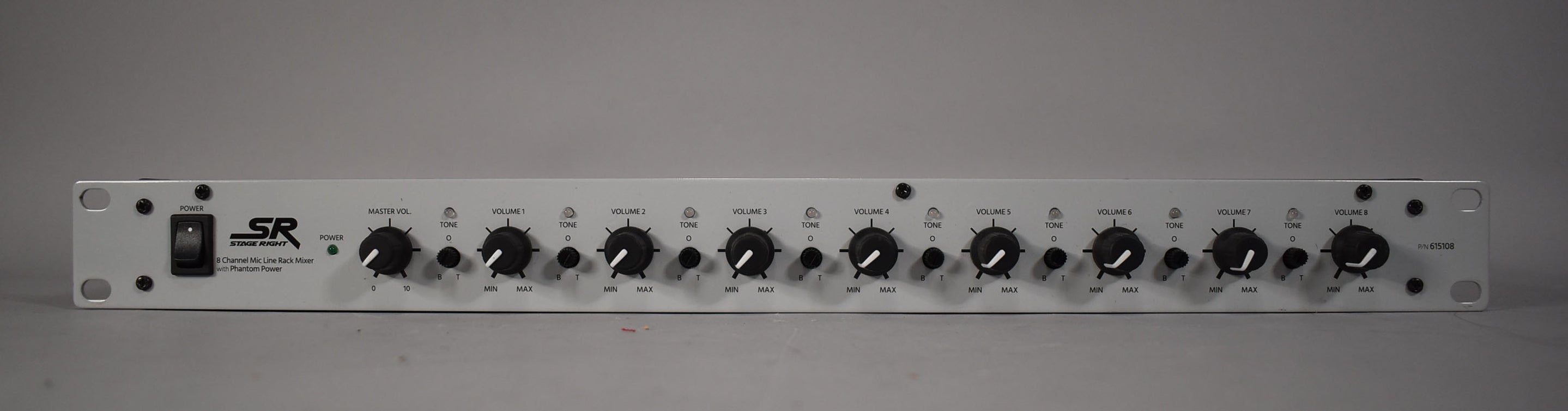 Stage Right SR 615108 8-Channel Mic/Line Rack Mixer w/Phantom Power ...
